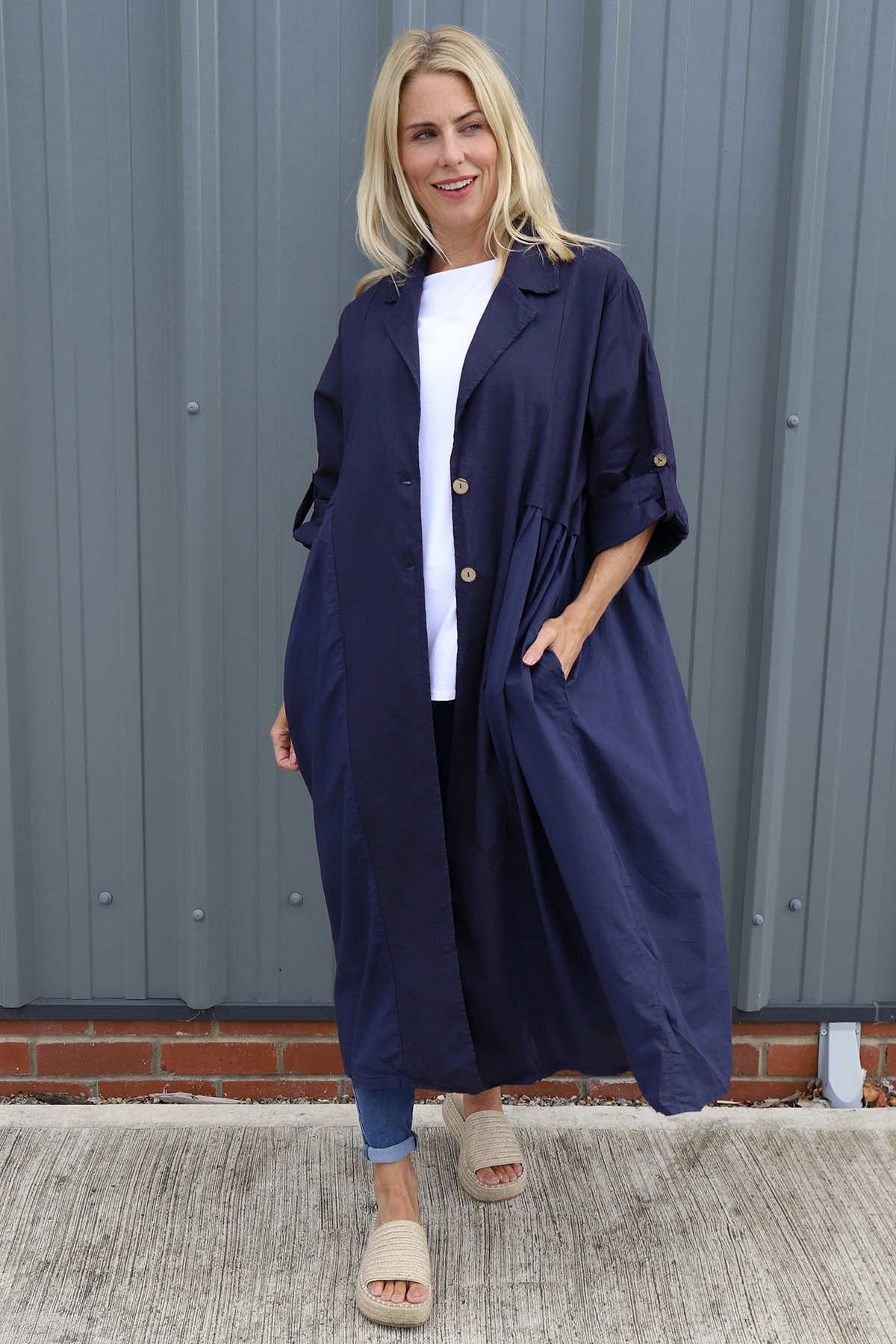 Made In Italy Meryl Long Cotton Jacket | Kit and Kaboodal