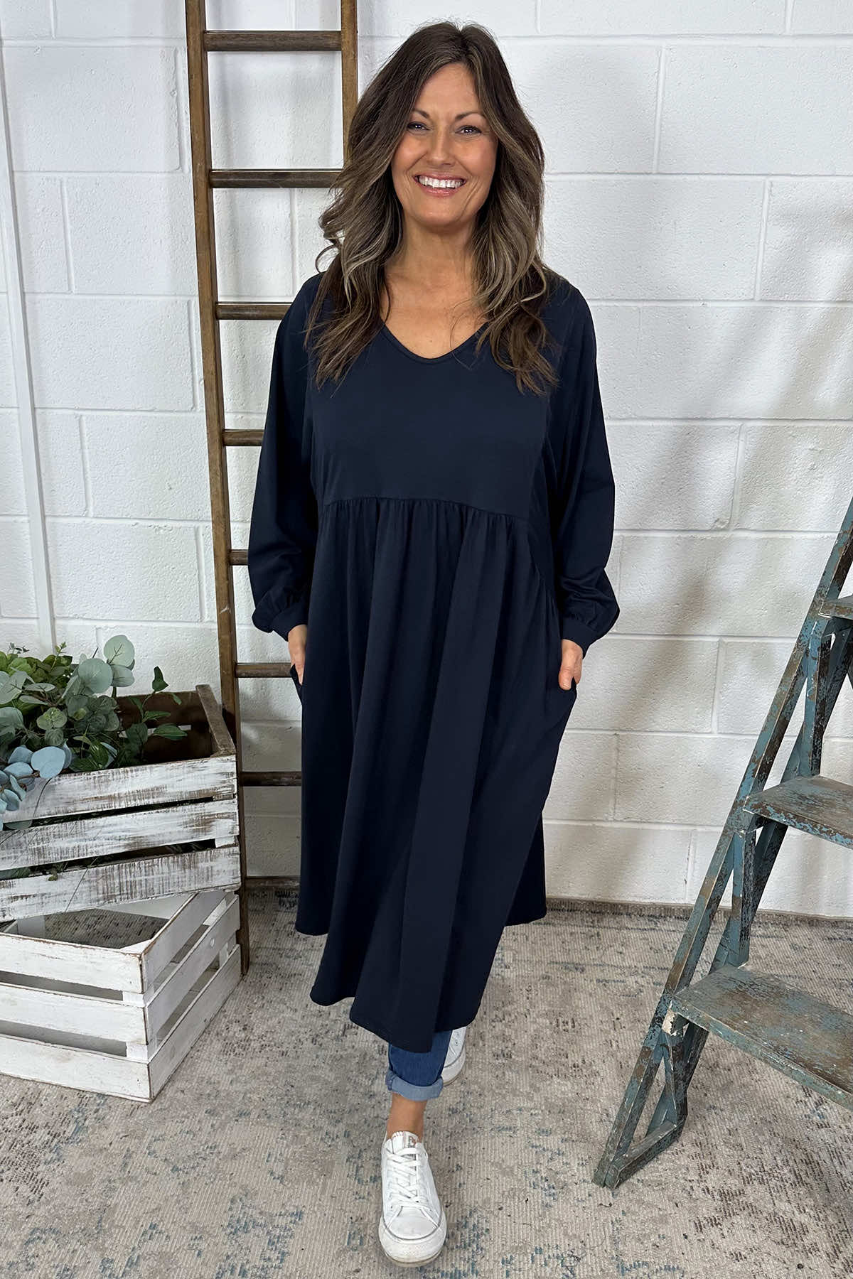 Made in Italy Eliza Cotton Dress Emerald | Kit and Kaboodal