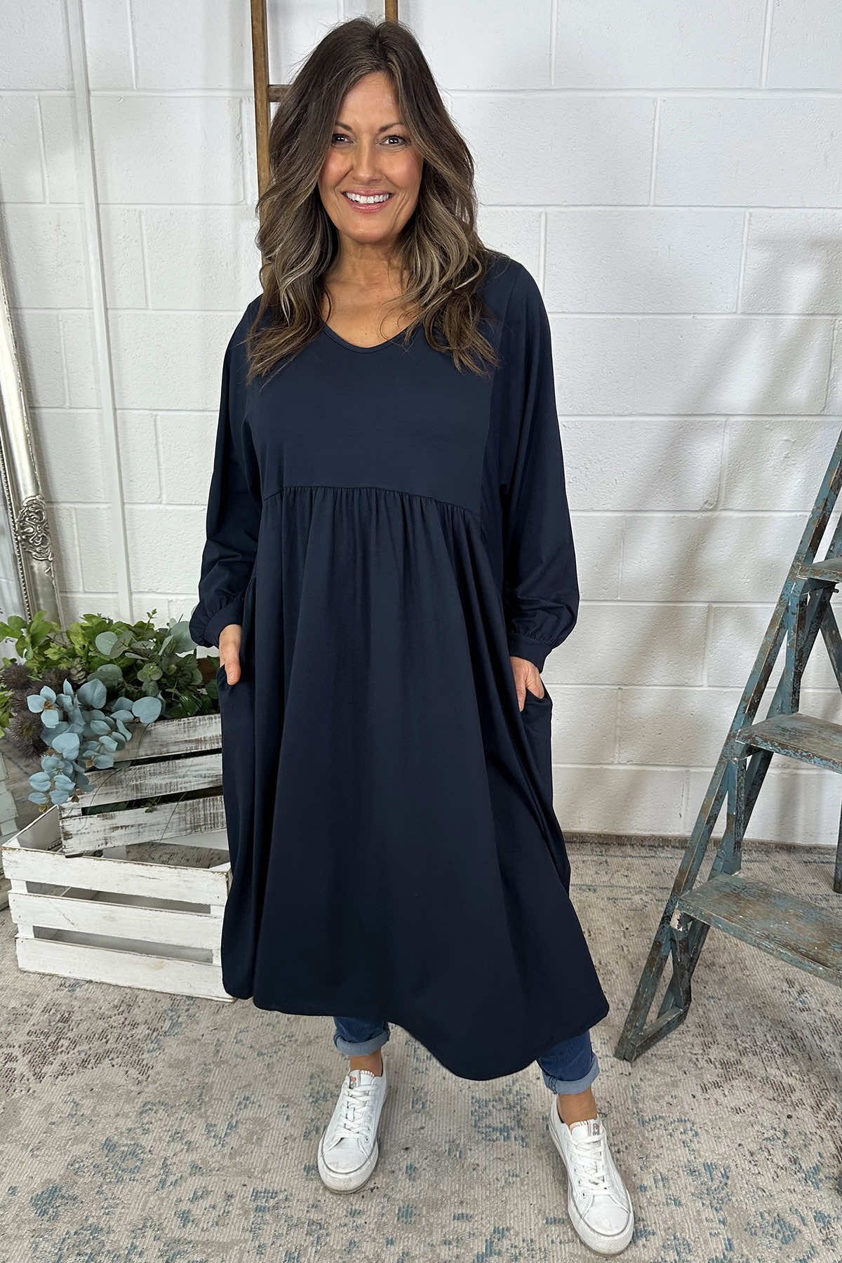 Made in Italy Eliza Cotton Dress Emerald | Kit and Kaboodal