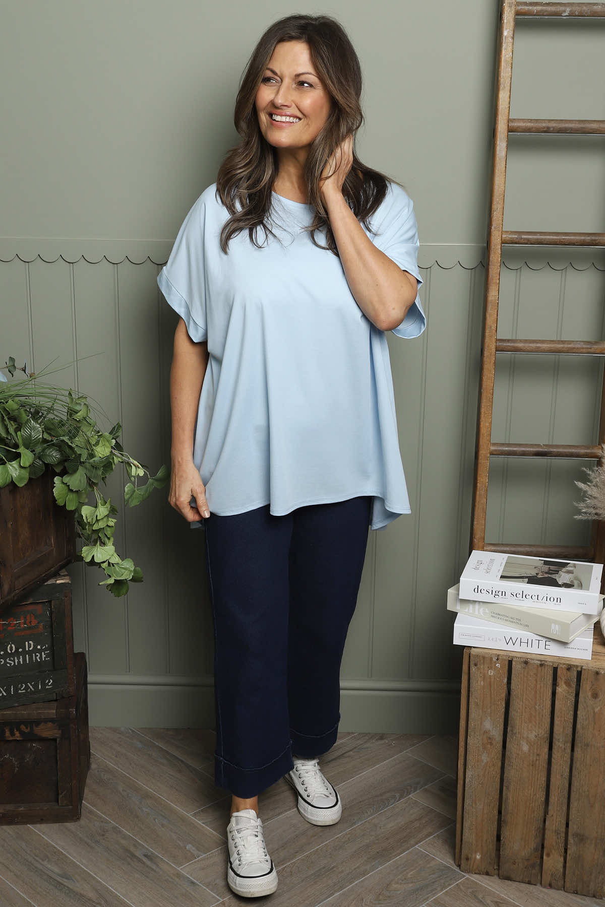 Light Blue Patti Top | Made In Italy | Kit and Kaboodal